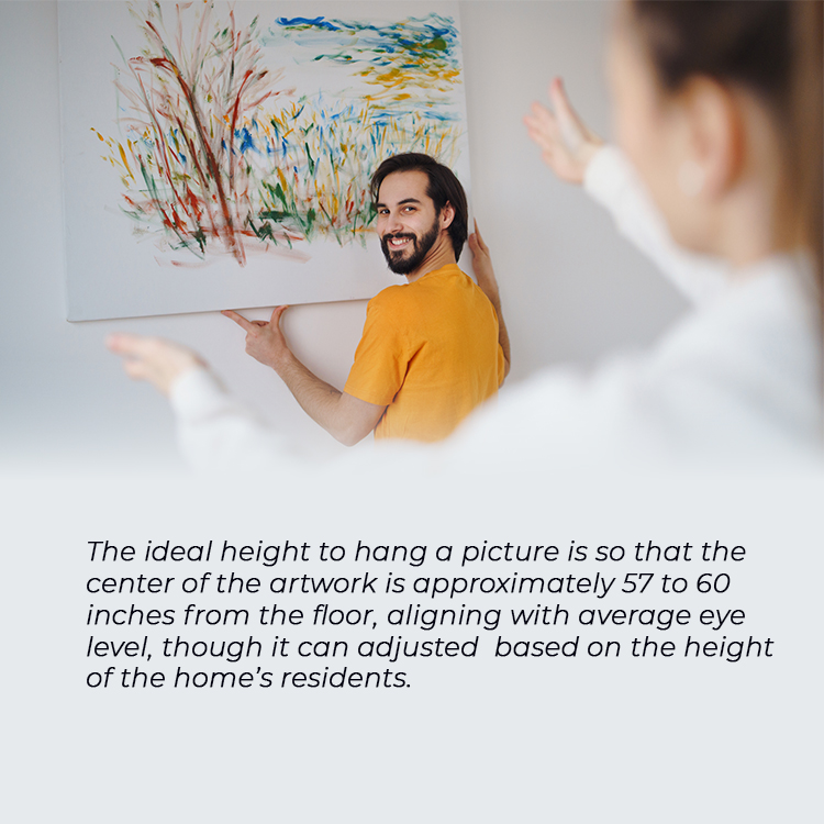 The ideal height to hang a picture